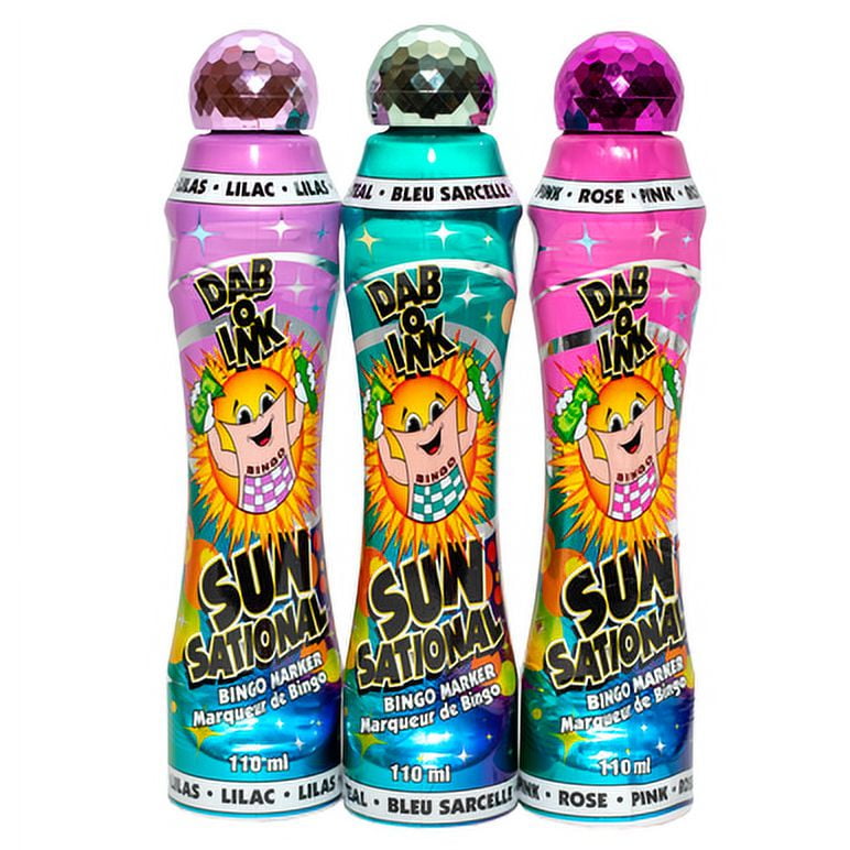 Dab-O-Ink Bingo Daubers, Sunsational 3-Pack, Pink, Teal, Lilac, 4oz ...