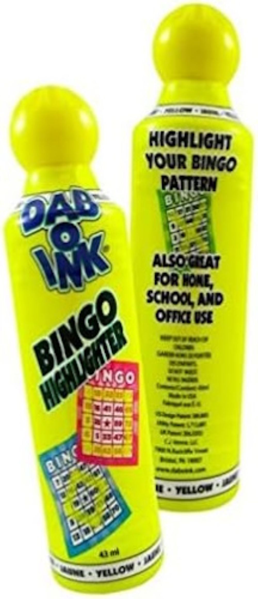 Dab O Ink Yellow Highlighter 1.5 OZ Bingo Dauber- Set of Two - Walmart.com