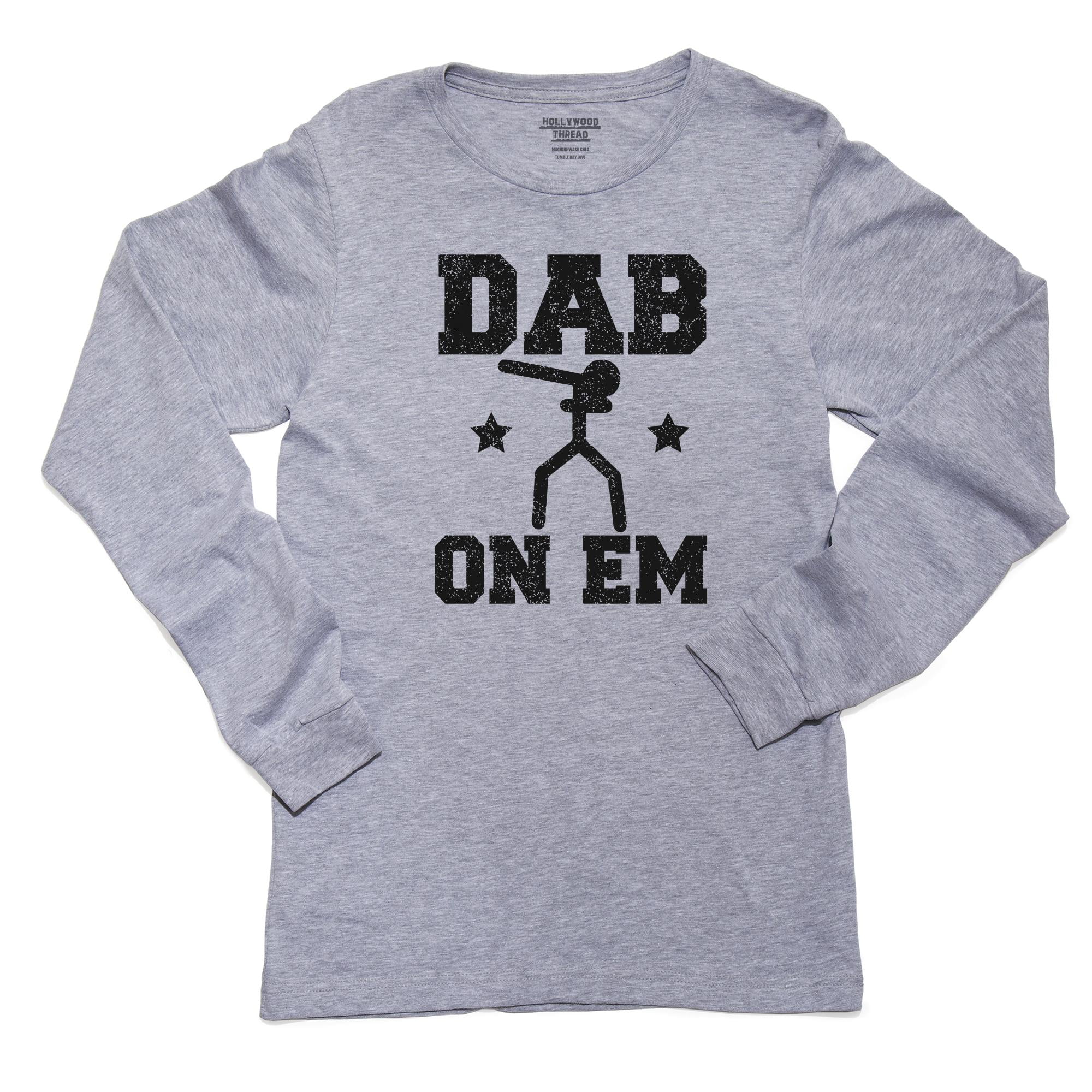 Dab On Em - Stick Figure Stars Trendy Boy's Long Sleeve Grey T-Shirt ...