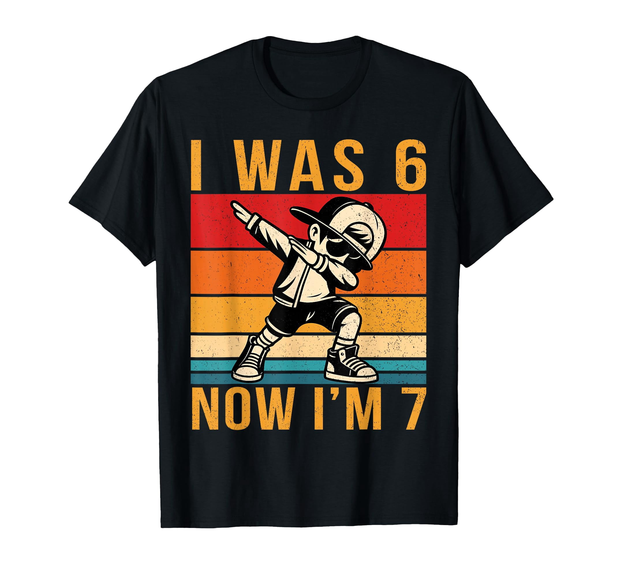 Dabbing 7th Birthday T-Shirt - I Was 6 Now I'm 7 Funny Meme with ...