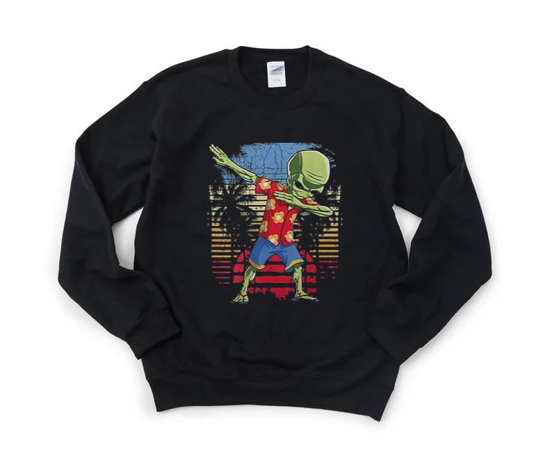 Dabbing Alien Hawaiian Funny UFO Hawaii Beach Surf Summer Sci-Fi Space ...