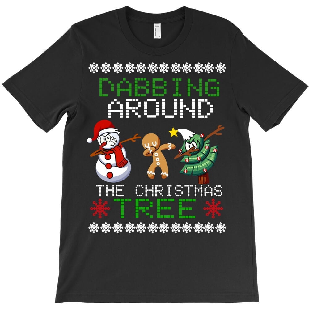 Dabbing Around The Christmas Tree Funny Holiday Dance Graphic - High ...