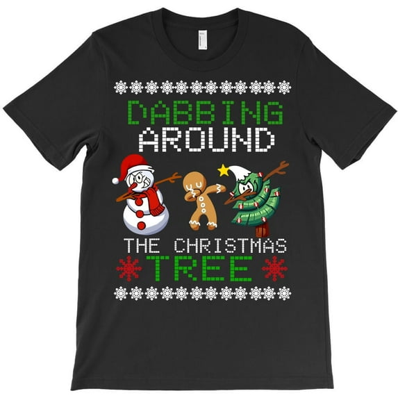Dabbing Around The Christmas Tree Funny Holiday Dance Graphic - High ...