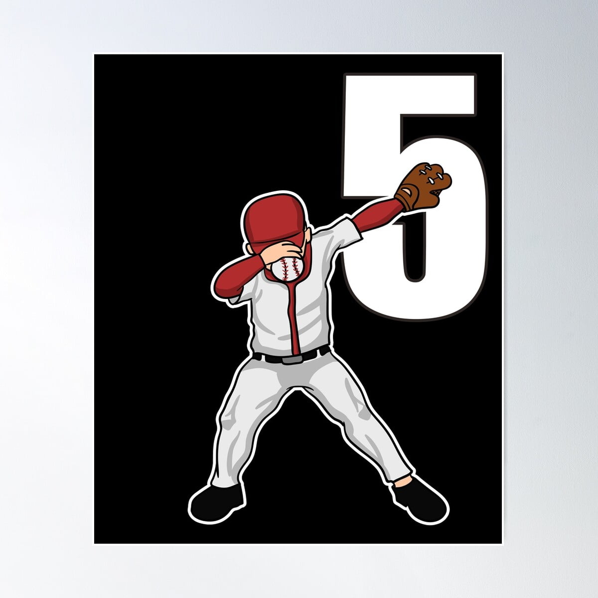 Dabbing Baseball Player Catcher Pitcher Baseballer Number 5 Athlete ...