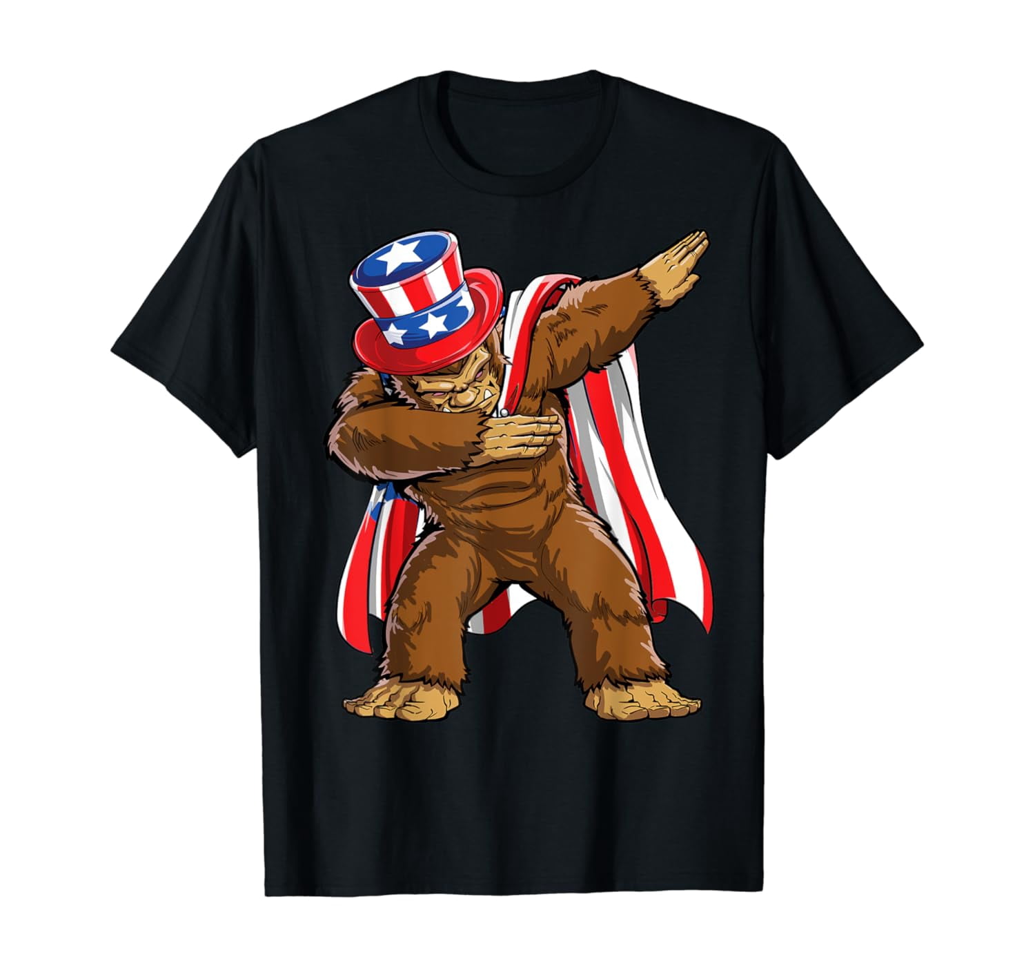Dabbing Bigfoot 4Th Of July Shirts Sasquatch American Flag T-Shirt ...