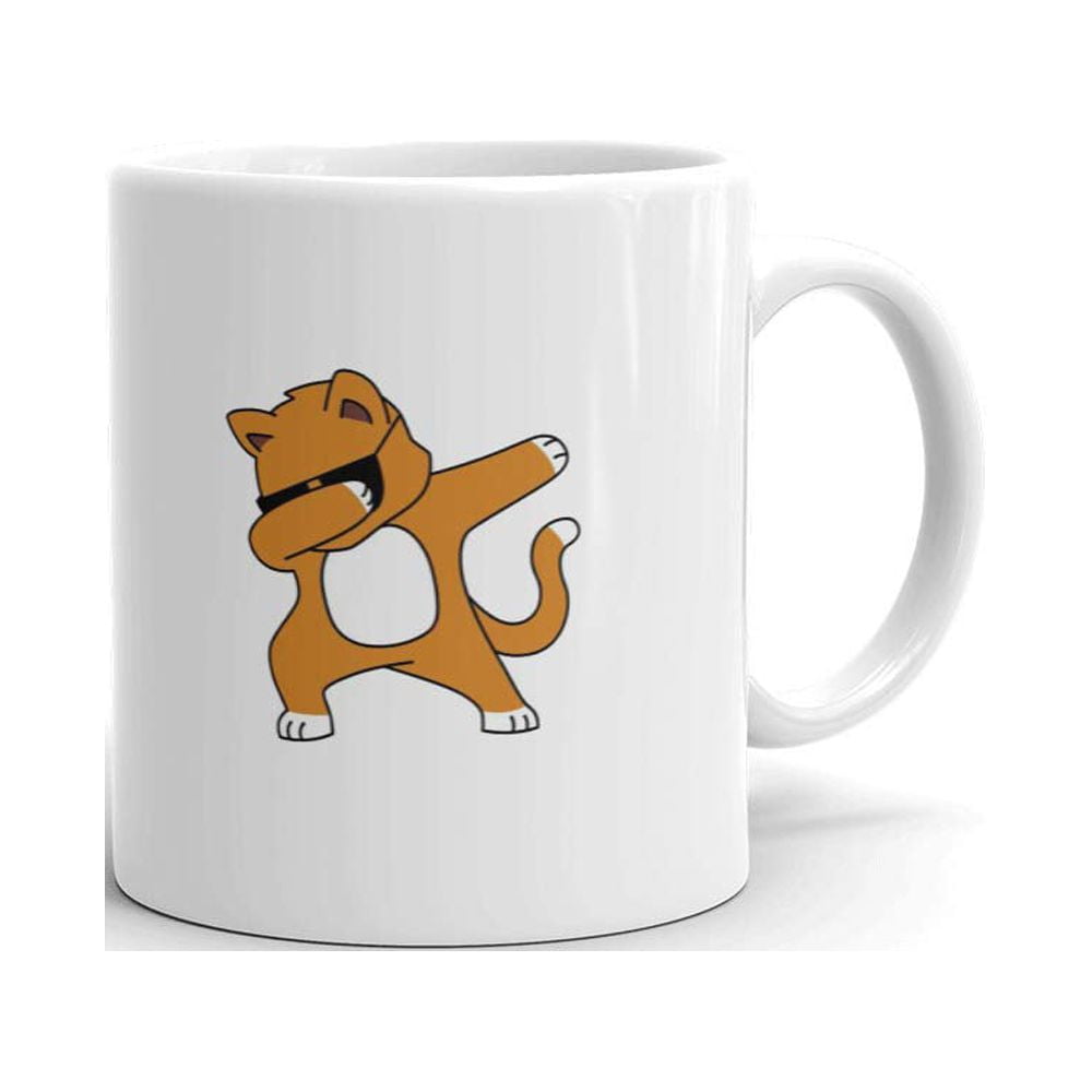 Dabbing Cat Meme Dance Rescue Funny Coffee Tea Ceramic Mug Office Work ...