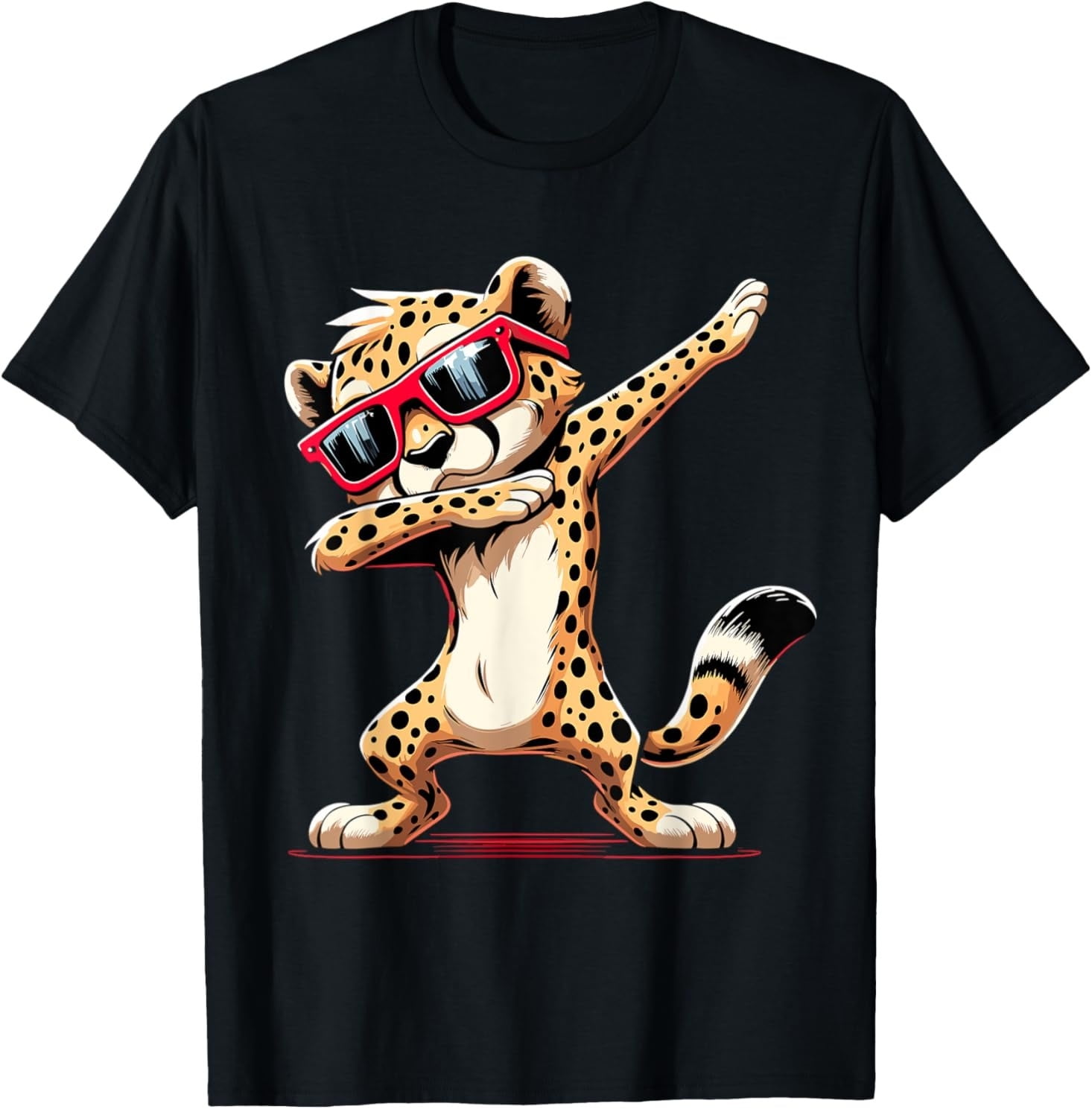 Dabbing Cheetah T-Shirt Funny Cheetah in Sunglasses Animal Lover Tee ...