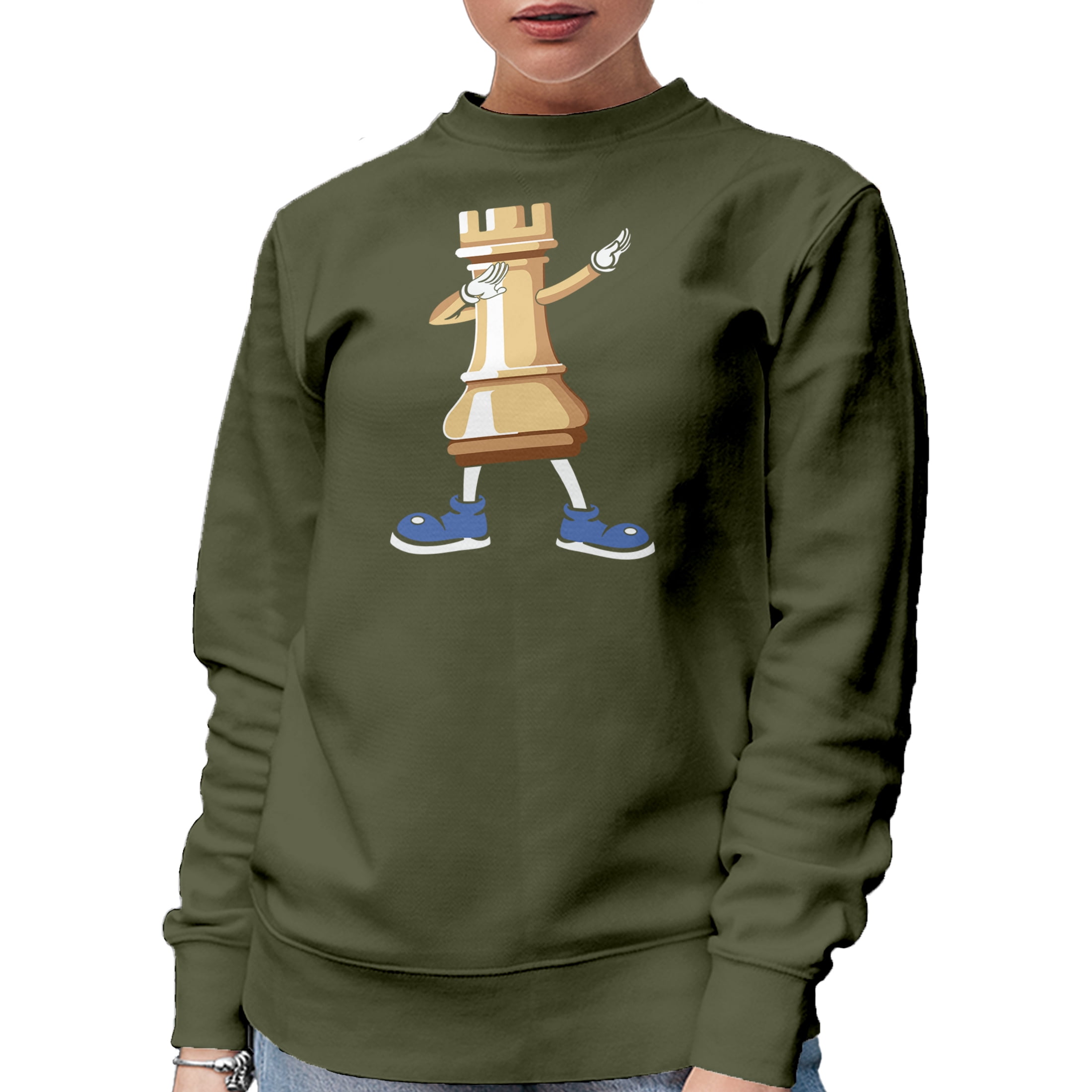 Dabbing Chess Rook Piece, Chess Player or Athlete, Military Green ...