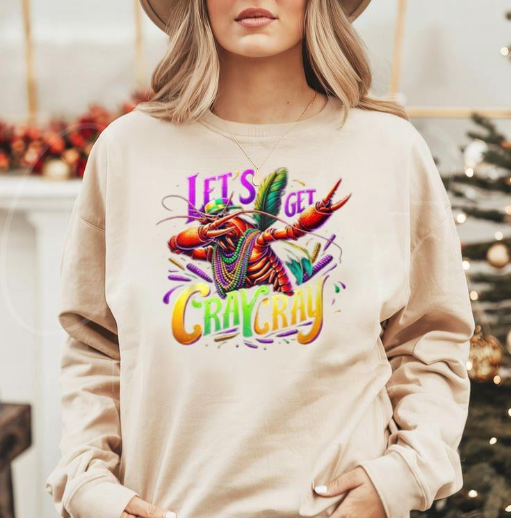 Dabbing Crawfish Let’s Get Cray Cray Mardi Gras Cajun Party Shirt ...