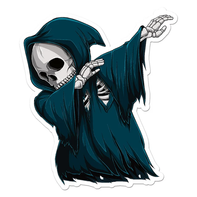 Dabbing Death Grim Reaper Sticker Phone Decal Water Bottle Stickers Car ...