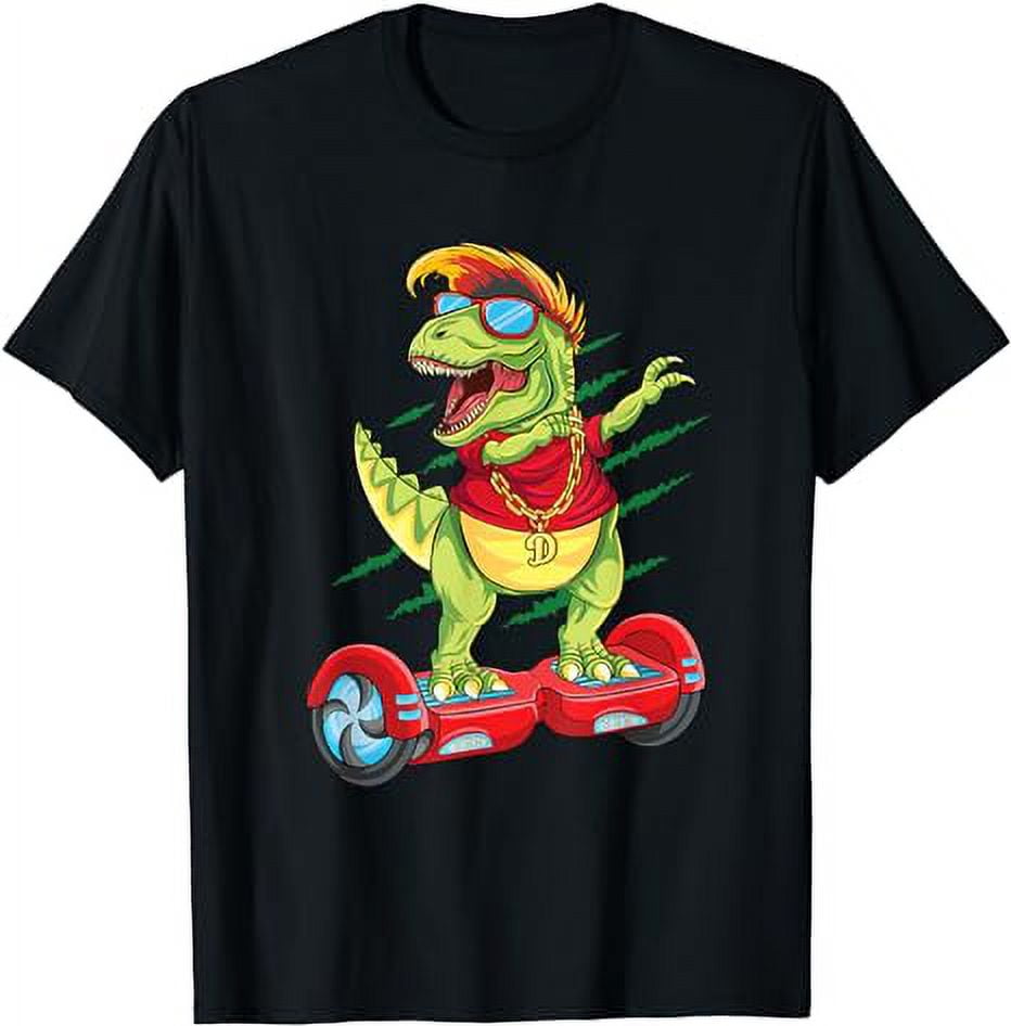Dabbing Dinosaur Skater Electric Self Balancing Hoverboard T-Shirt ...