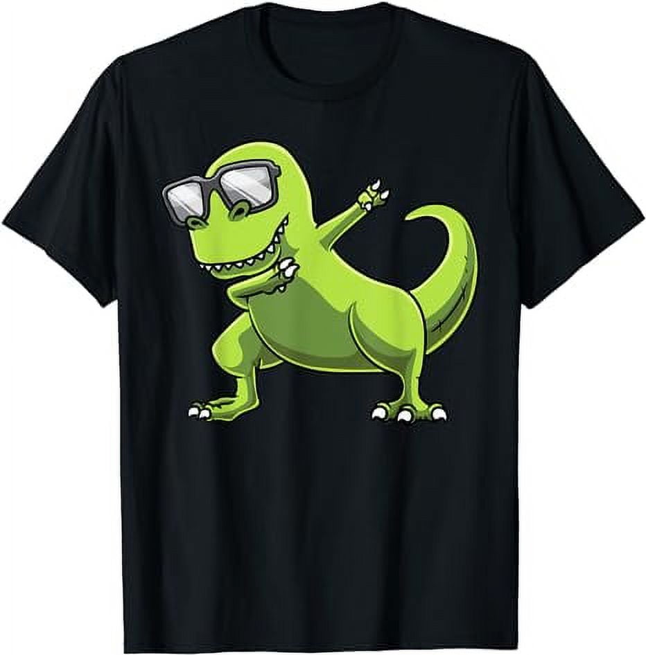 Dabbing Dinosaur With Sunglasses T Rex Dino Girls Boys Kids T-Shirt ...