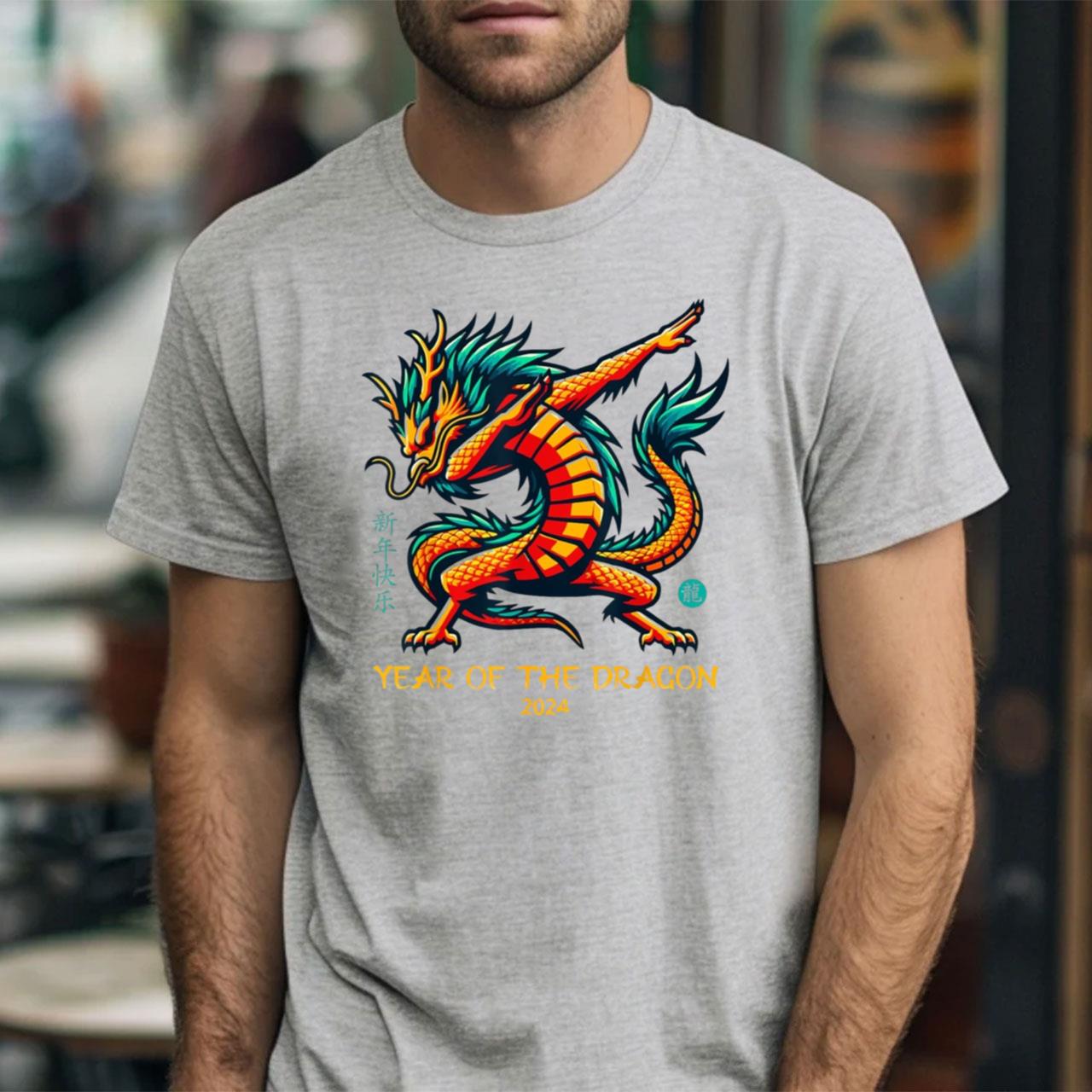Dabbing Dragon Chinese New Year Of The Dragon 2024 Unisex T-Shirt ...
