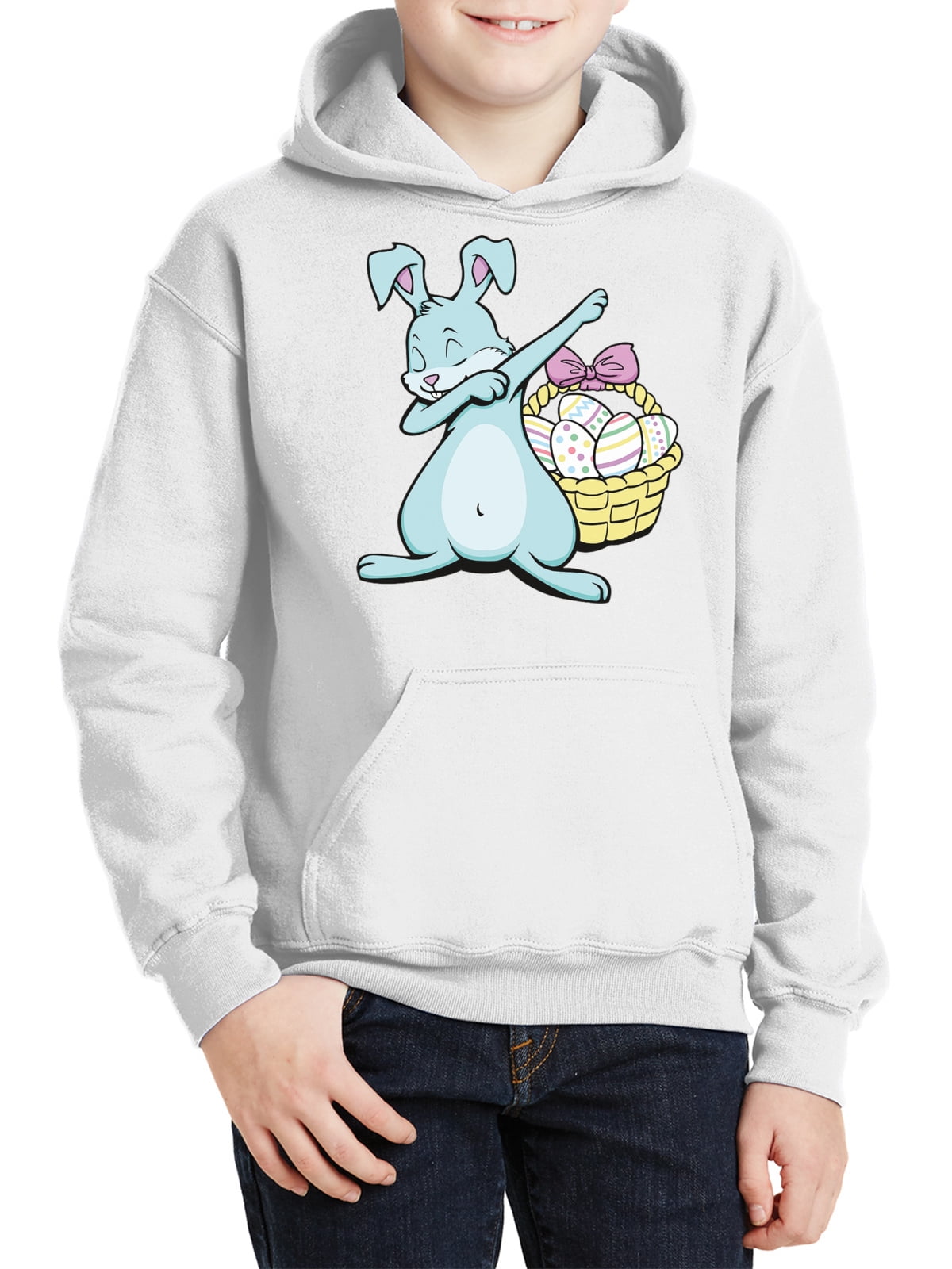 Dabbing Easter Bunny Hooded Sweatshirt for Kids - Youth S M L XL ...