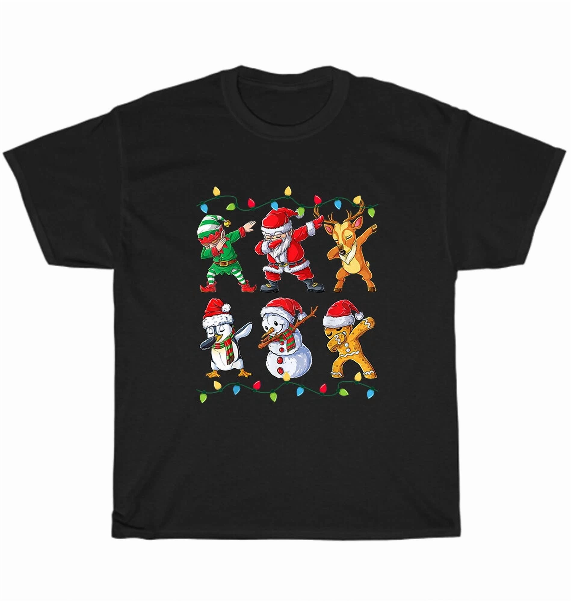 Dabbing Elf Friends Dab Dance Christmas Lights Funny Holiday Party ...