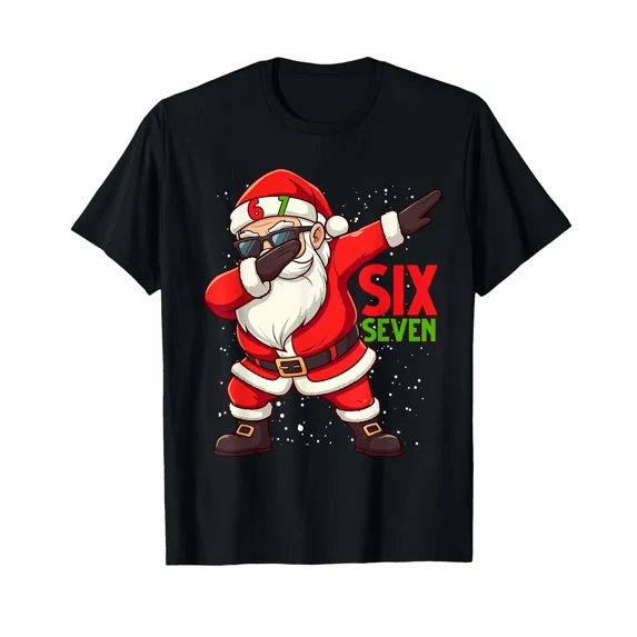 Dabbing Father Christmas Six Seven Funny Christmas Youth Slang up to ...