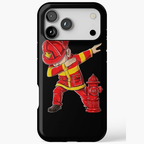 Dabbing Firefighter Boys Men Dab Dance iPhone Case 17 to 11 Pro Max ...