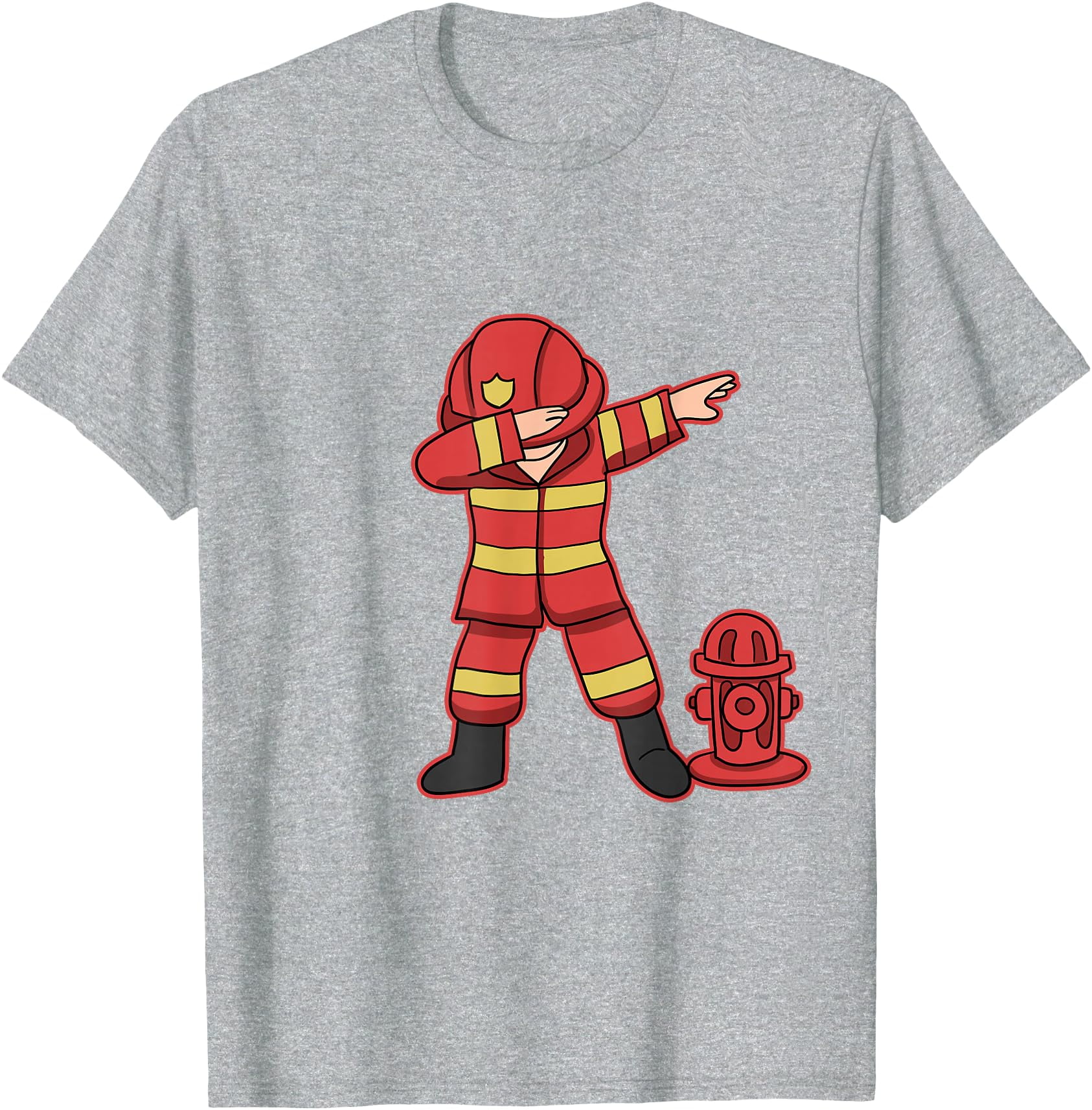 Dabbing Firefighter Funny Dab Gift Softstyle Unisex T-Shirt,Sport Grey ...