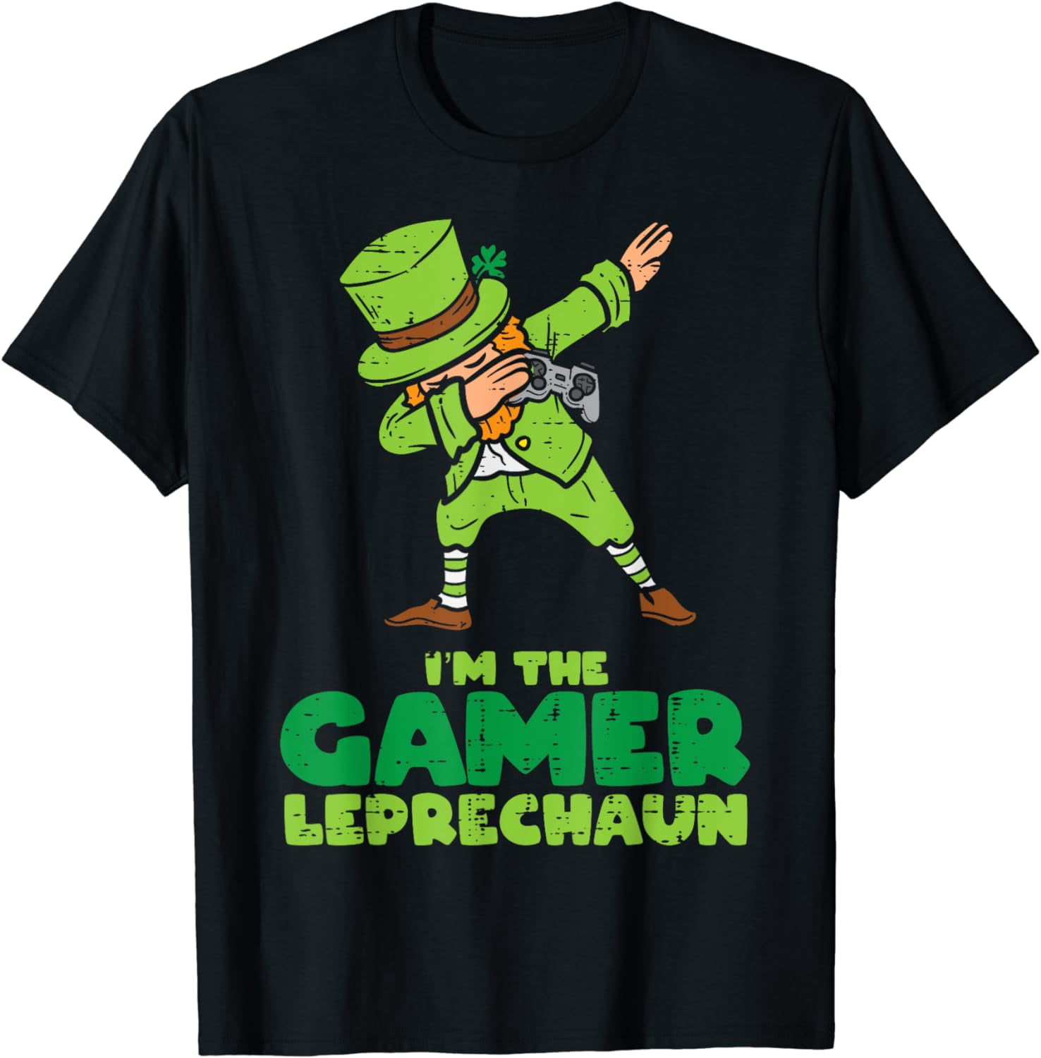 Dabbing Gamer Leprechaun Dab Pattys St Patricks Day Boys Men T-Shirt ...