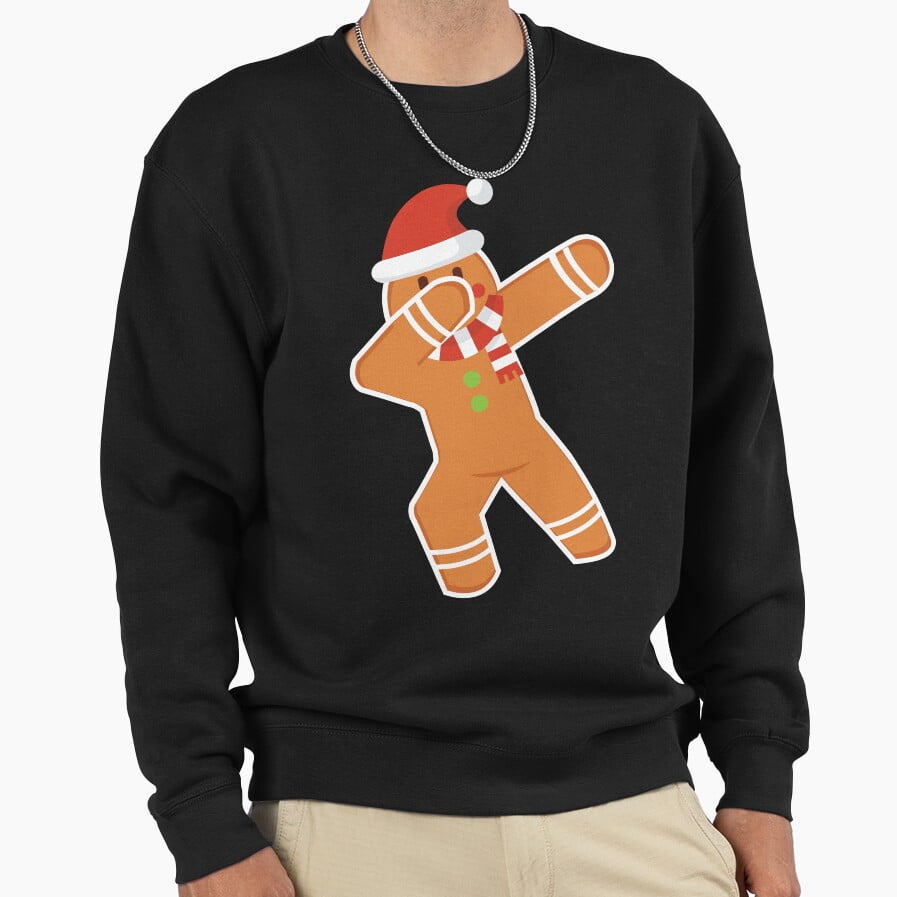 Dabbing Gingerbread Dab Shirt Christmas Graphic Unisex Sweatshirt Funny ...
