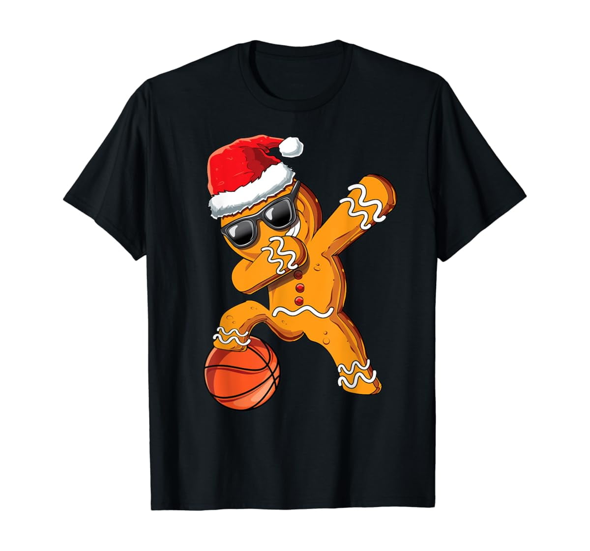 Dabbing Gingerbread Man Dab Cool Basketball T-Shirt Tshirt All Size S ...