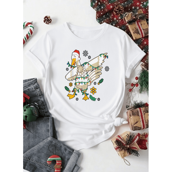 Dabbing Goose In St Nick Hat Christmas Lights Holiday Fun up to Size ...