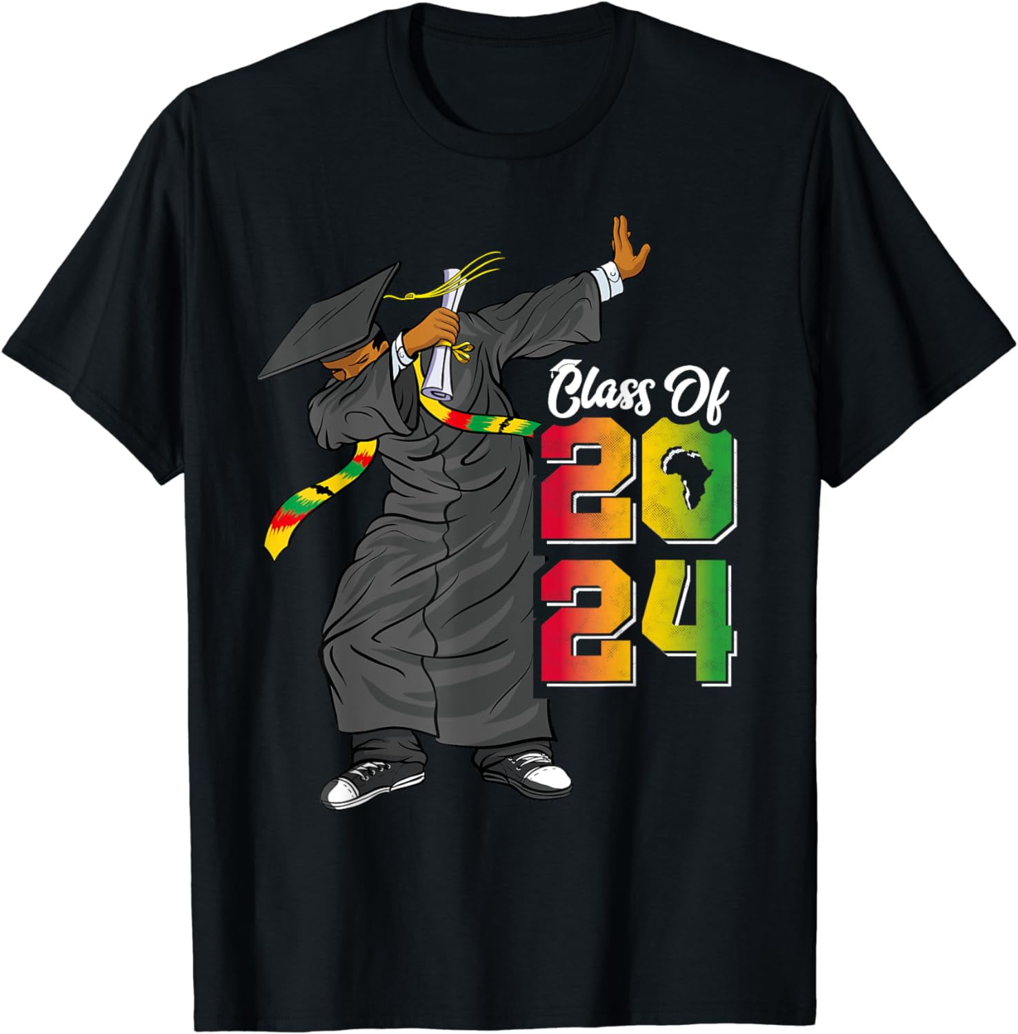 Dabbing Graduation Class Of 2024 Shirt African Black History T-Shirt ...