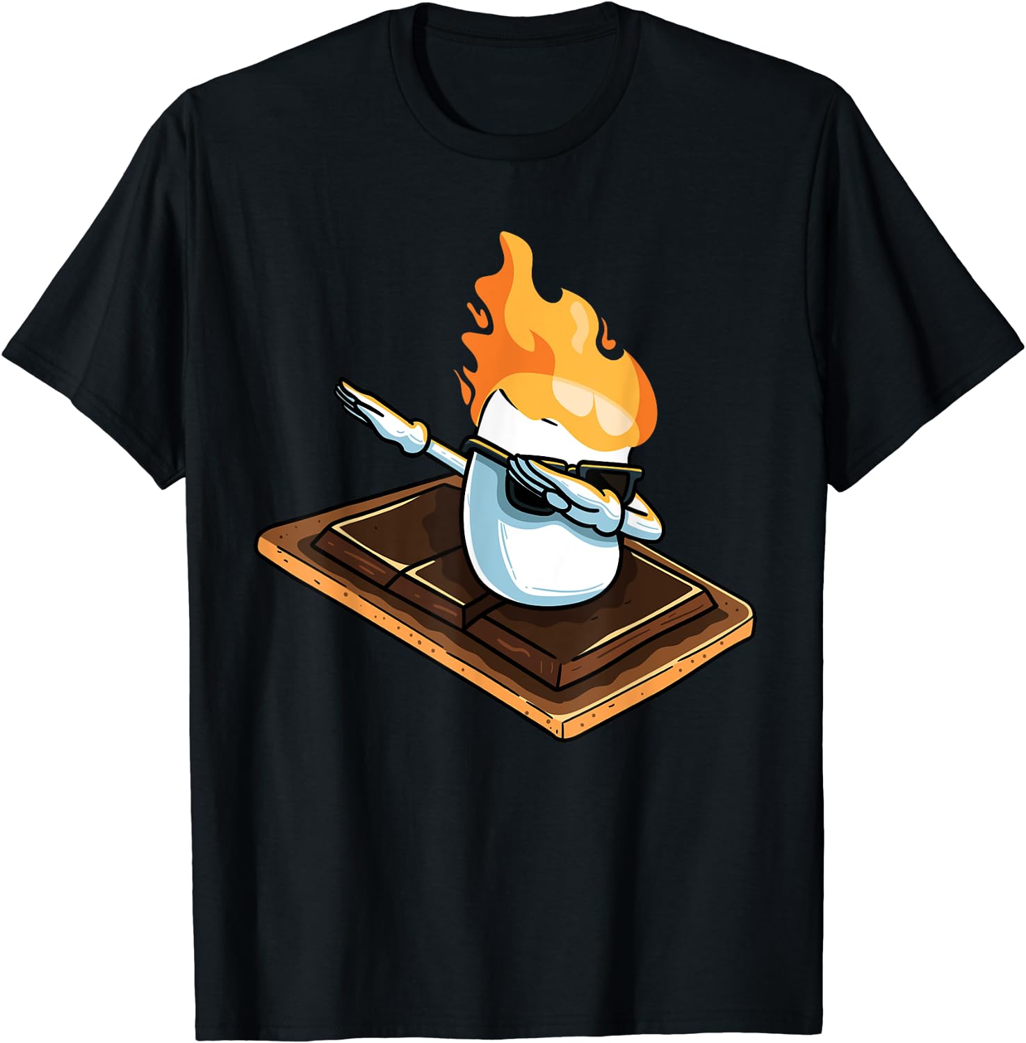 Dabbing Marshmallow Funny Smores Camping Dab Camper Gifts T-Shirt ...
