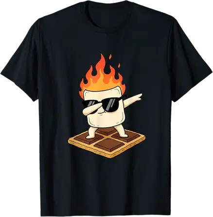 Dabbing Marshmallow On S'More Camping Outdoor Funny T-Shirt - Walmart.com