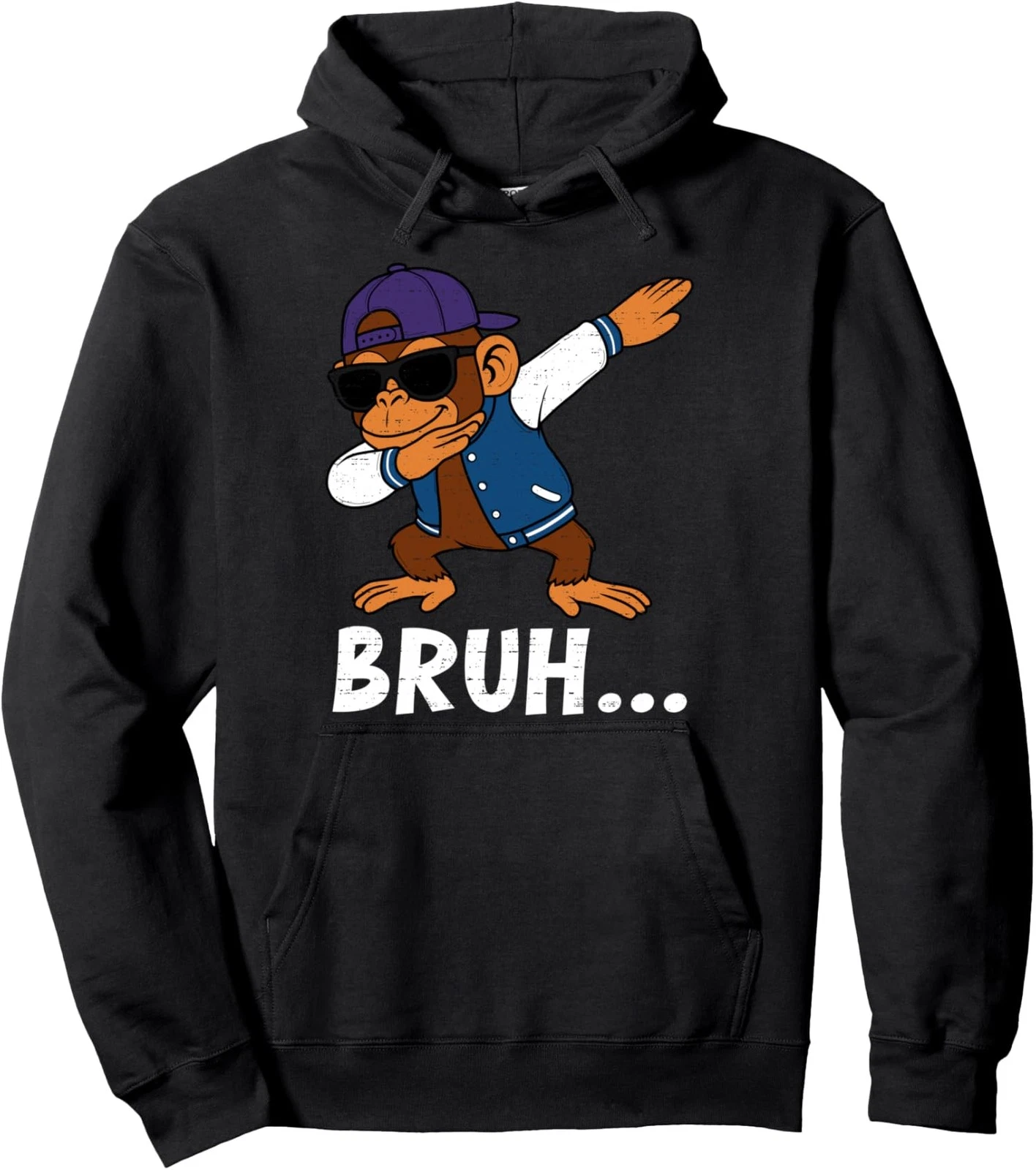 Dabbing Monkey Bruh Meme Humor Funny Dab Dance Trend Graphic Hoodie ...