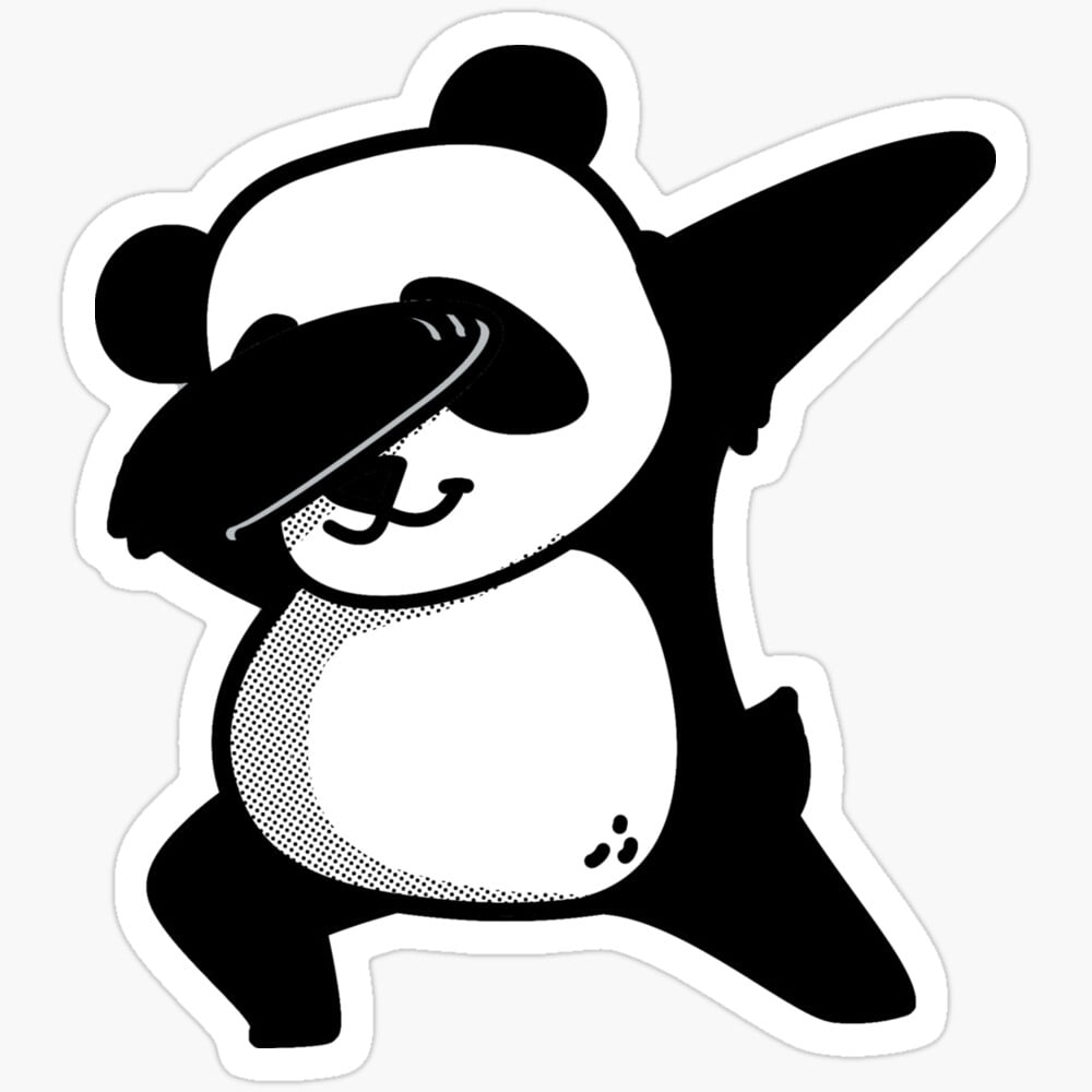 Dabbing Panda Sticker Phone Decal Water Bottle Stickers Car Decals ...