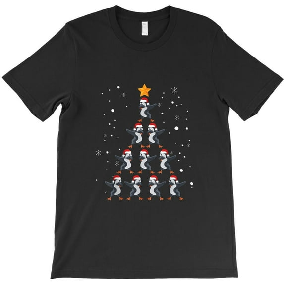Dabbing Penguin Christmas Tree Funny Holiday Dance Graphic H2653 Unisex T-Shirt, Up to 5XL ...
