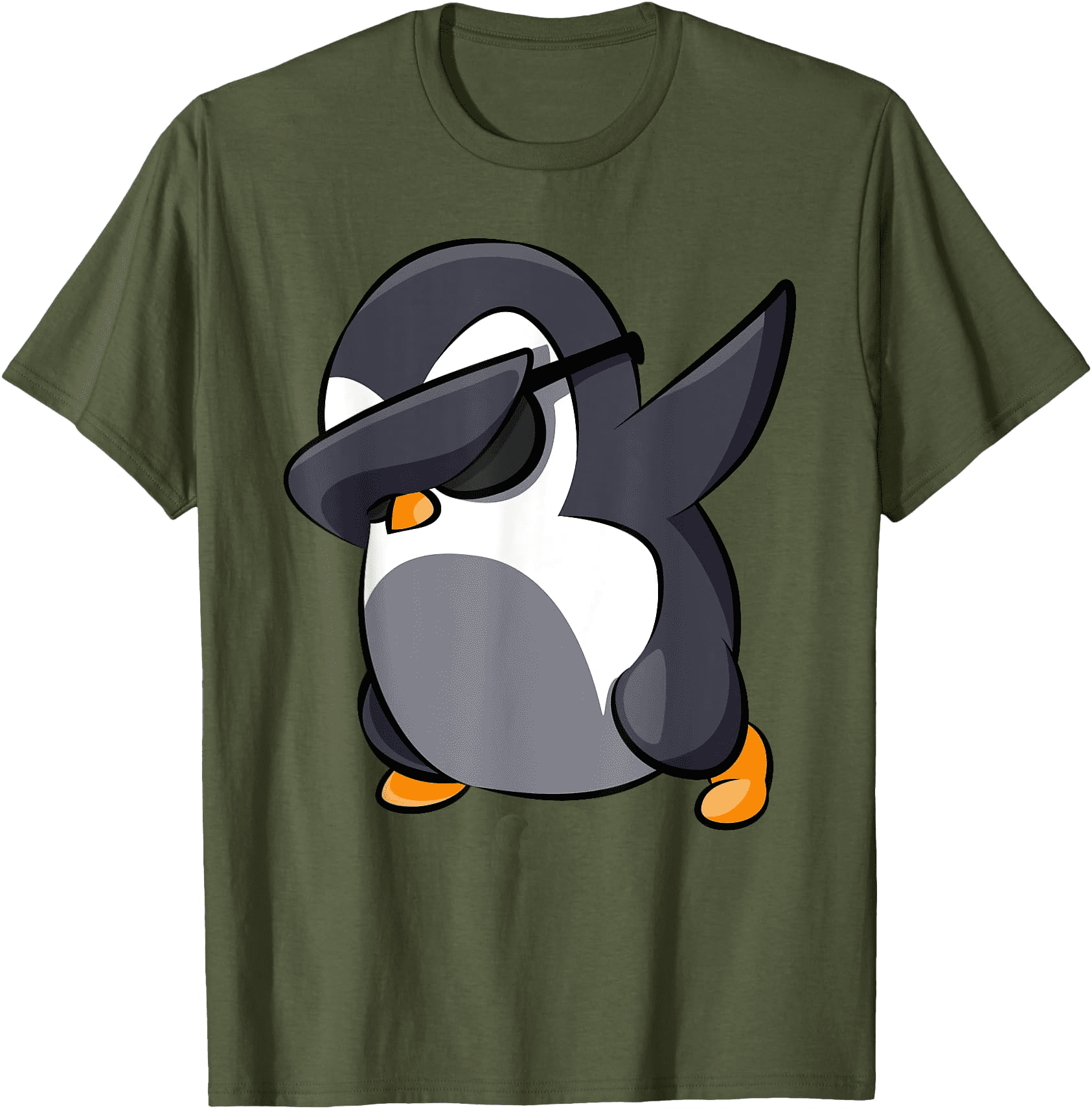 Dabbing Penguin Chubby Bird Softstyle Unisex T-Shirt,Military Green ...