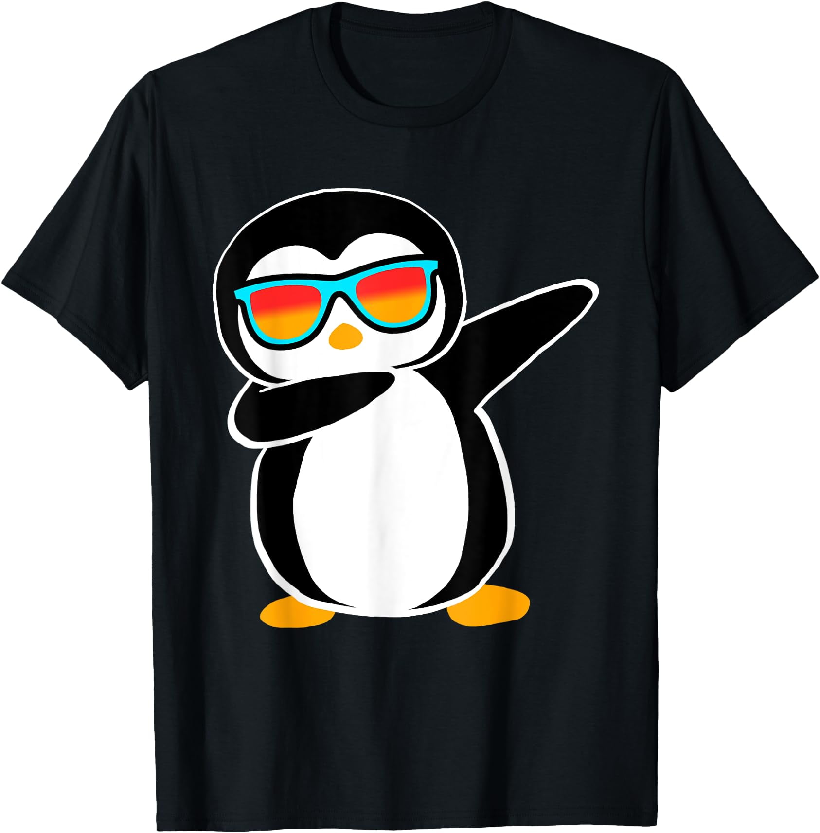 Dabbing Penguin Cute Animal Birthday Party Gift T-Shirt,Black Color ...
