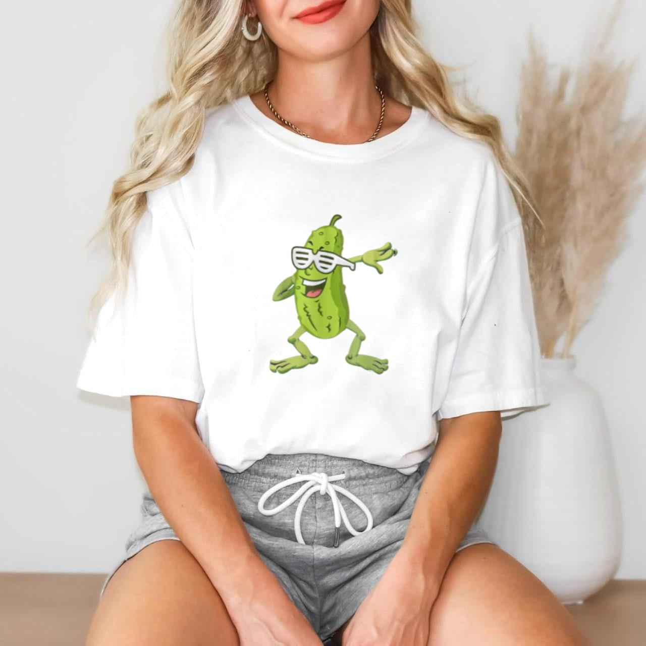 Dabbing Pickle Funny Comfort Color T-Shirt Snack Food Cucumber Humor ...