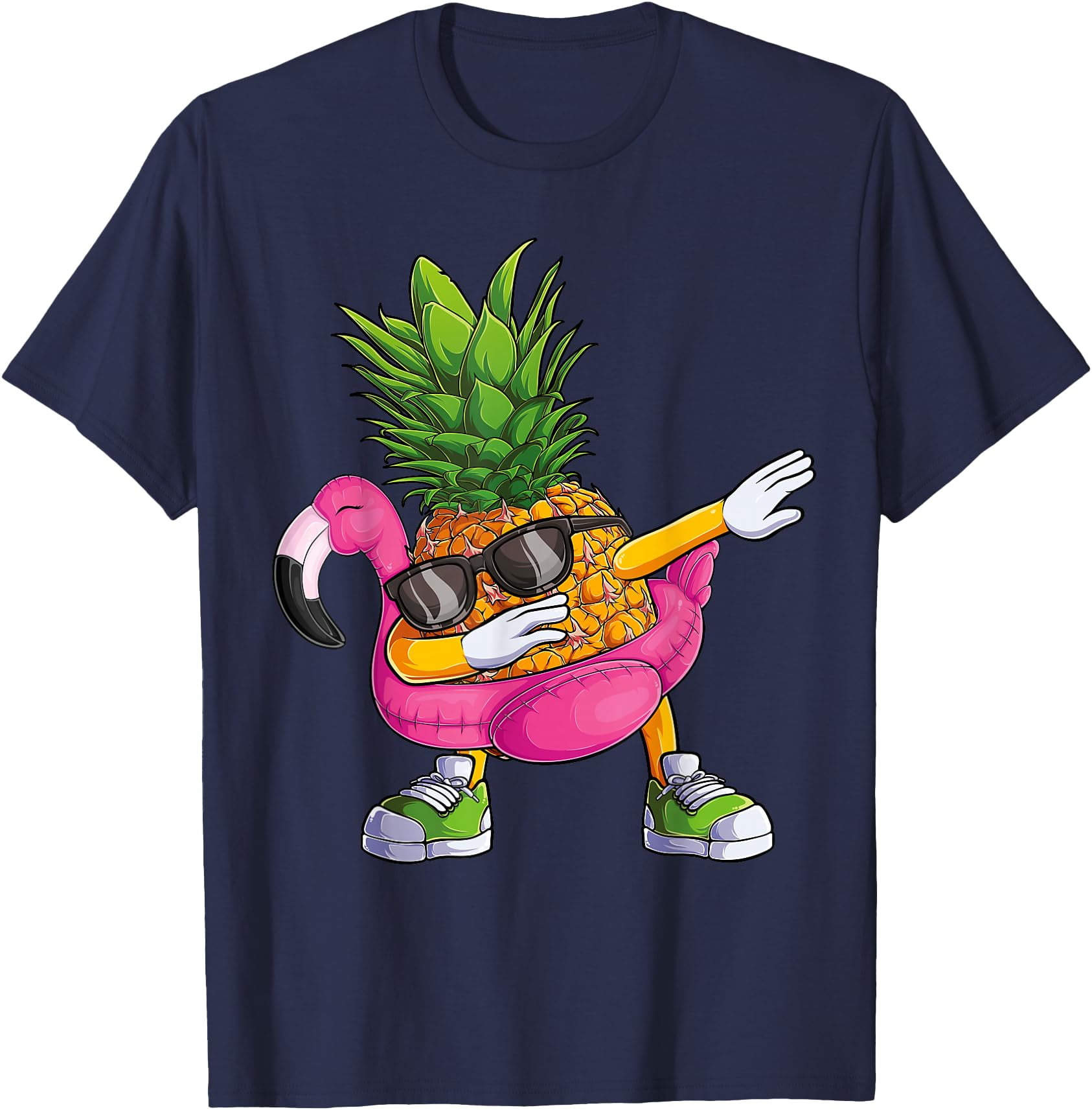 Dabbing Pineapple Flamingo Tropical Aloha Beach Hawaiian Softstyle ...