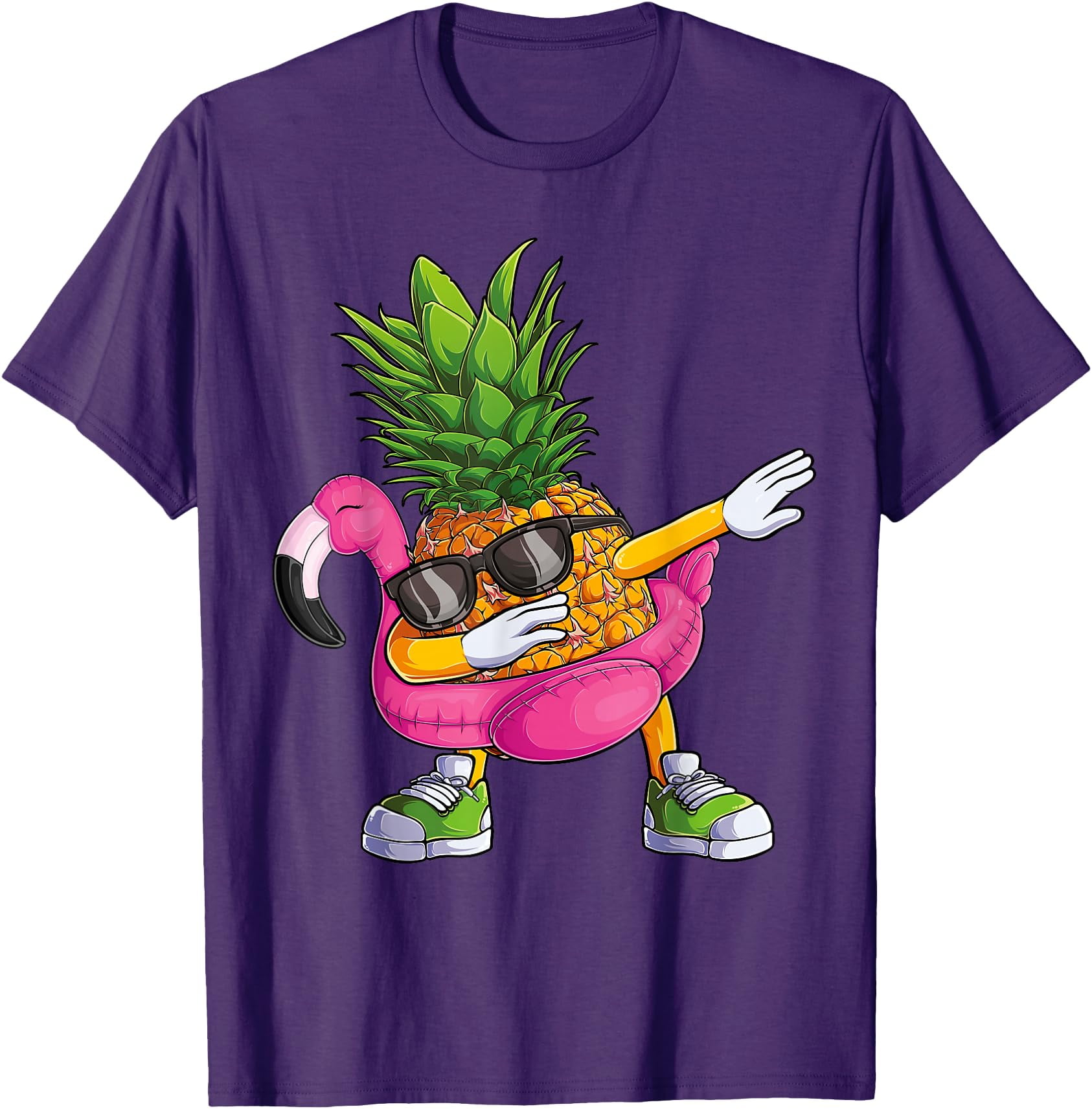 Dabbing Pineapple Flamingo Tropical Aloha Beach Hawaiian Softstyle ...