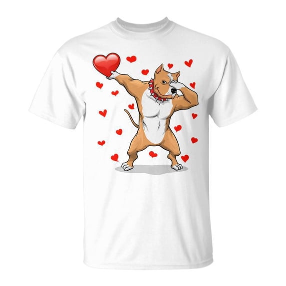 Dabbing Pit Bull Heart Love Valentines Day Dog Lovers Gift TShirt ...