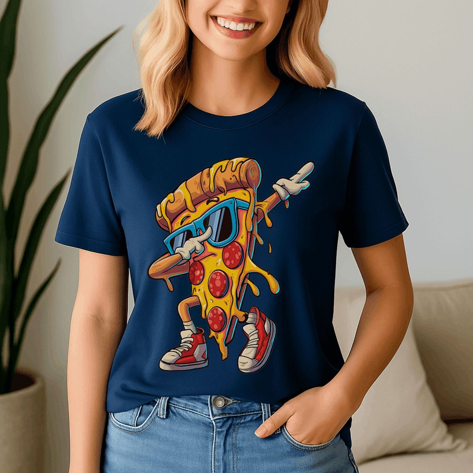 Dabbing Pizza Shirt, Slice Fun Graphic For Food Lovers Tshirt, Funny ...