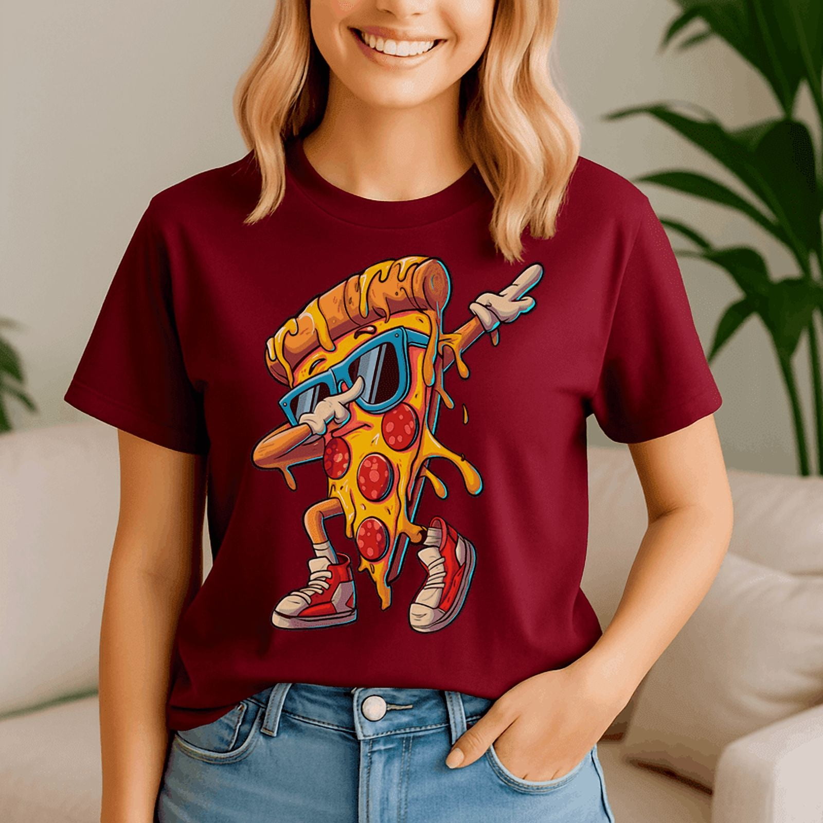Dabbing Pizza Shirt, Slice Fun Graphic For Food Lovers Tshirt, Funny ...