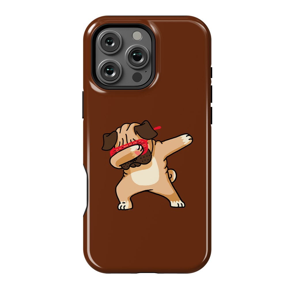Dabbing Pug Tough Case for 11 12 13 14 15 16 Pro Max, Cute Protective ...