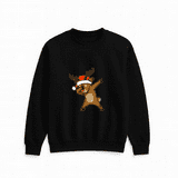 Dabbing Reindeer Funny Holiday Meme Festive Ugly Sweater Cartoon ...