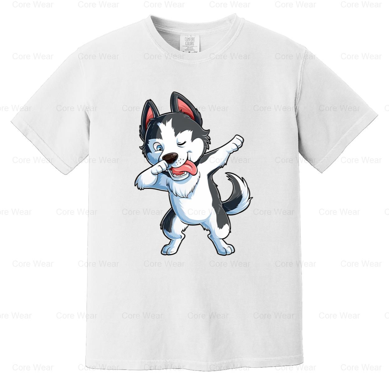 Dabbing Siberian Husky Dog Lover Boys & Kids Dab S Husky Comfort Color ...