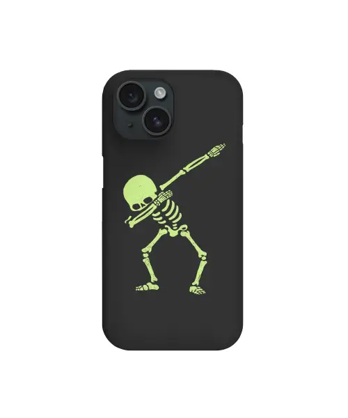 Dabbing Skeleton Green Dab Phone Case for iPhone 16 15 14 13 12 11 Pro ...