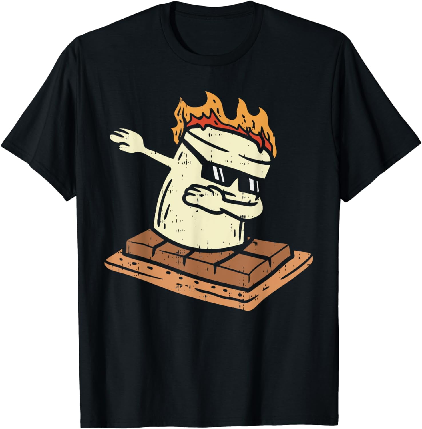 Dabbing Smore Marshmallow Cute Dab Dance Camping Camper Gift T-Shirt ...