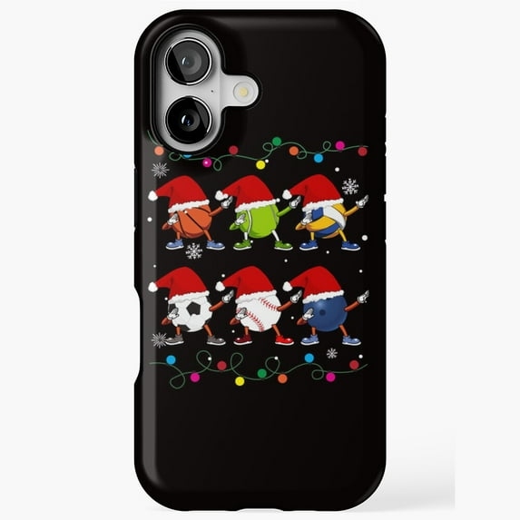 Dabbing Sports Mix Baseball Basketball Holiday Case for iPhone 17 16 15 ...
