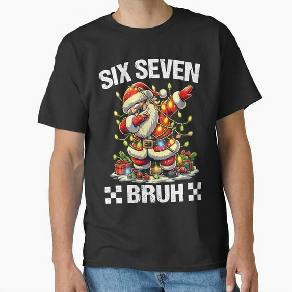 Dabbing St Nick 67 Meme Six Seven Bruh Funny Christmas Boys Unisex T ...