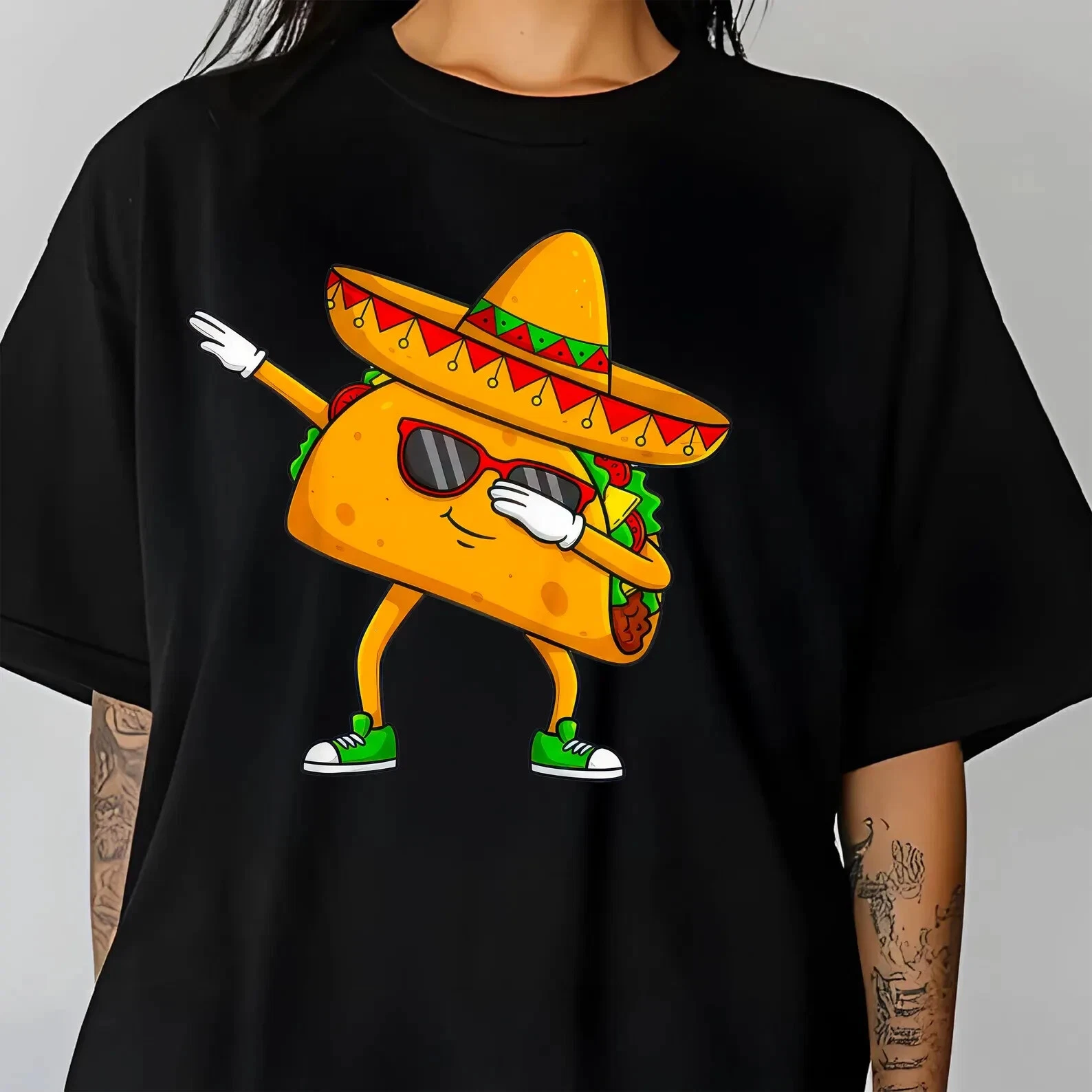 Dabbing Taco Cinco de Mayo Shirt, Funny Mexican Food Dab Design T-Shirt ...