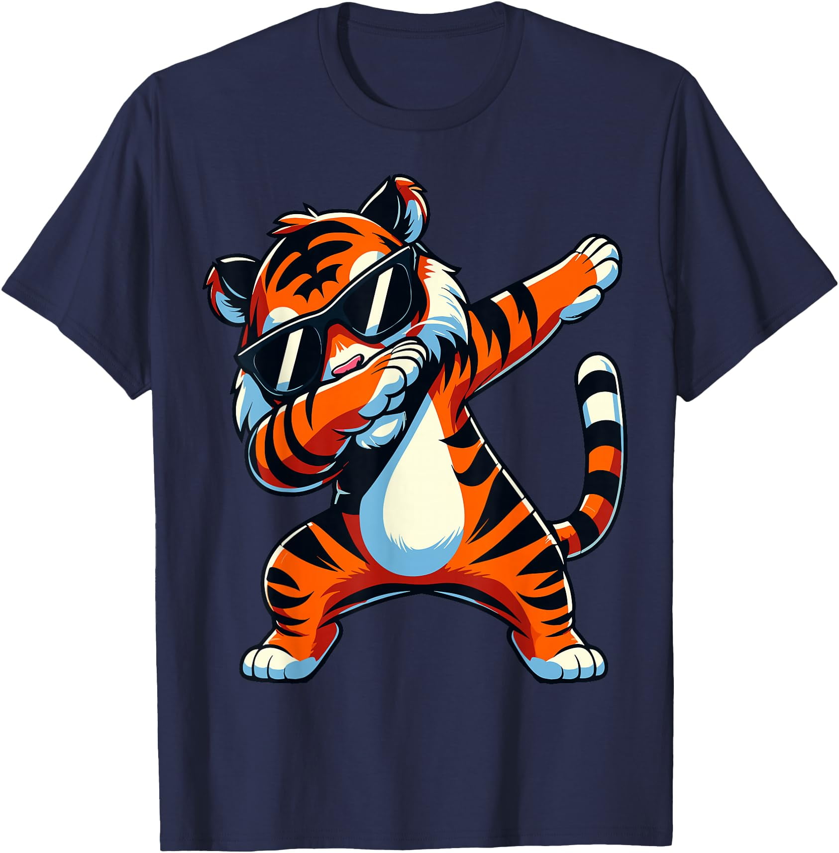 Dabbing Tiger with Sunglasses Animal Lover Softstyle Unisex T-Shirt ...