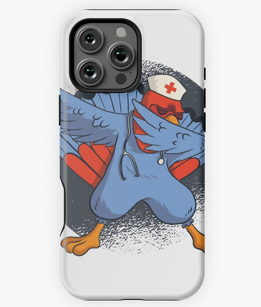 Dabbing Turkey Nurse Funny Thanksgiving Phone Case for iPhone 16 15 14 ...